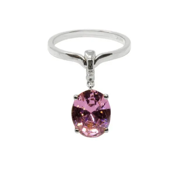 NASI SILVER Crystalis Dancer Dangling Ring- Spinel, Silver - Pink