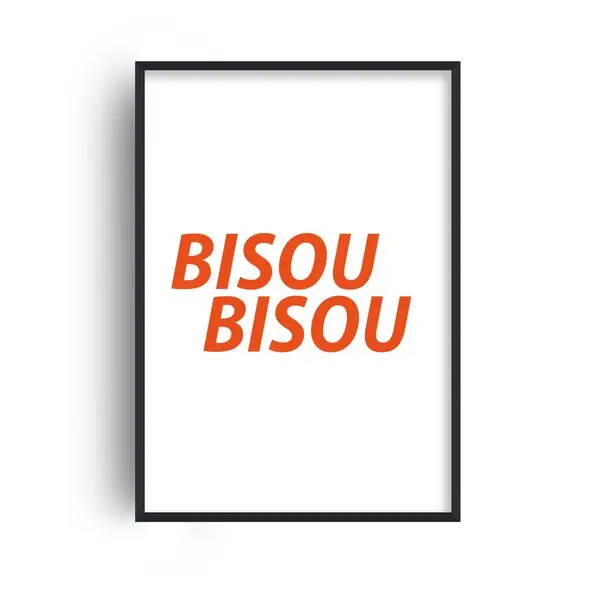 FANCLUB Bisou Bisou French Retro Giclée Art Print - Red