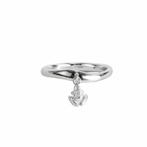 NASI SILVER Leaping Frog Dangling Ring - Silver