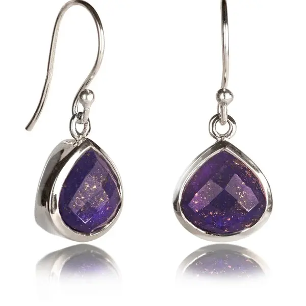 THE JEWELLERY STORE LONDON Silver / Blue Pear-shaped Lapis Earrings In Sterling Silver - Silver/blue