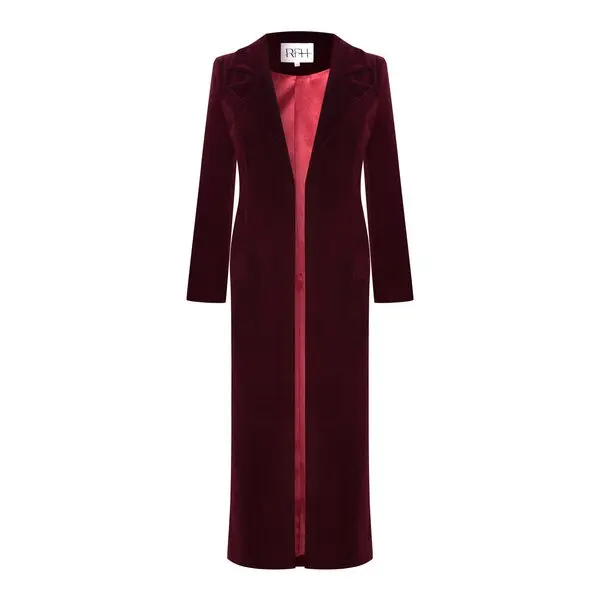 ROQAIA FASHION HOUSE Velvet Tailored Long Coat