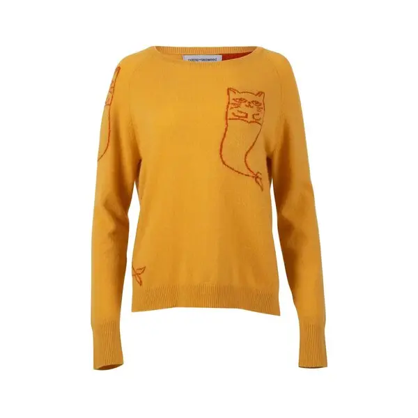 CATNIP AND SEAWEED The Cashmere Sweater In Wild Honey & Marigold - Orange