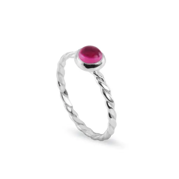 THE JEWELLERY STORE LONDON Pink / Silver October Birthstone Ring In Sterling Silver-pink Tourmaline - Pink/silver