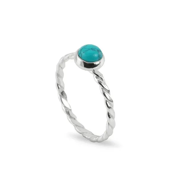 THE JEWELLERY STORE LONDON Silver / Blue December Birthstone Ring In Sterling Silver- Turquoise - Silver/blue