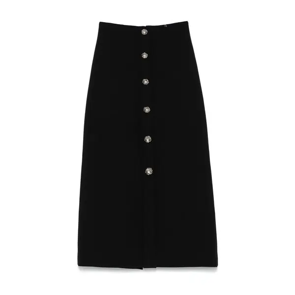 NISSA High-waisted Midi Skirt - Black