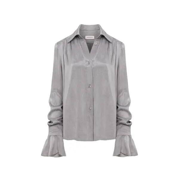 MANDRAGORA Buttoned Blouse Celia - Grey
