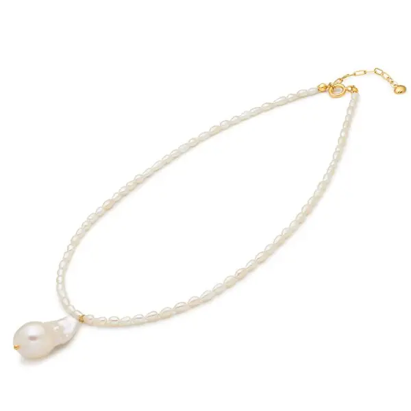 EVA REMENYI Baroque Pearl Necklace - Gold