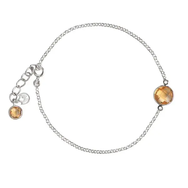 THE JEWELLERY STORE LONDON Citrine Chain Bracelet In Sterling - Silver
