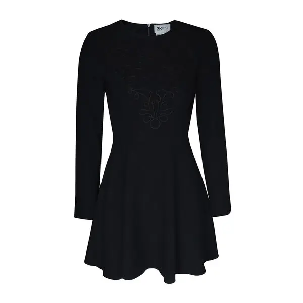 2KSTYLE Alma Hand-embellished Skater Mini Dress - Black