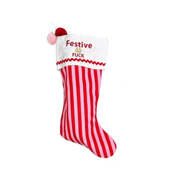 LILLY LOVES Festive As Fuck Christmas Stocking - Red