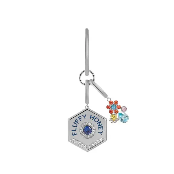 Arte Madrid Pet It On Amulet Charm Set Fluffy Honey + Flower Vase - Blue/white