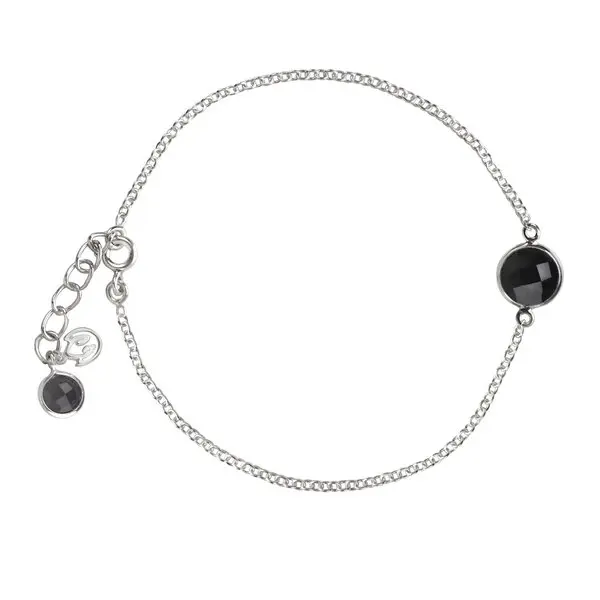 THE JEWELLERY STORE LONDON Silver / Black Black Onyx Chain Bracelet In Sterling Silver - Silver/black