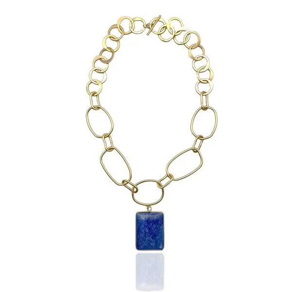 RARE MATTERS JEWELRY Lapis Pendant Necklace - Blue