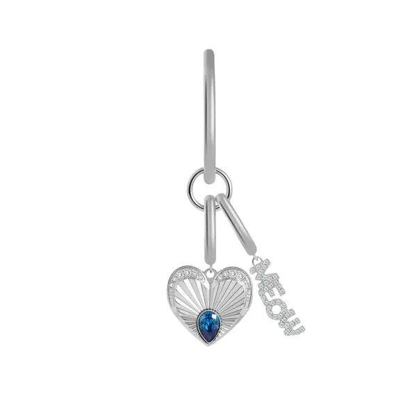 Arte Madrid Pet It On Amulet Charm Set Heart-shaped Tag + Meow - Silver
