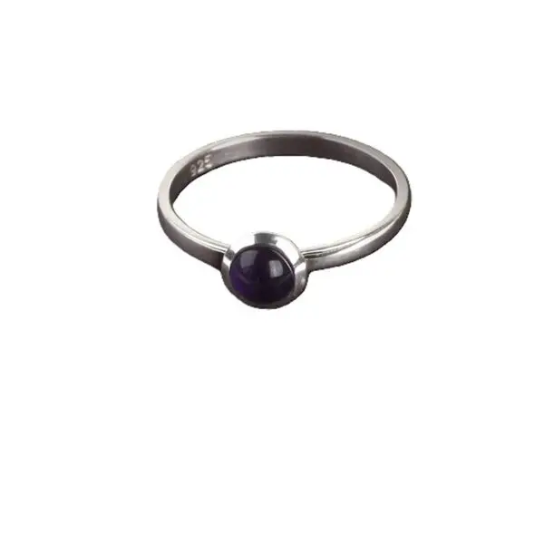 THE JEWELLERY STORE LONDON Round Amethyst Ring In Sterling - Silver