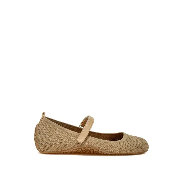 RAG & CO Neutrals Nordeux Velcro Strap Mary Jane Ballerinas In By - Beige