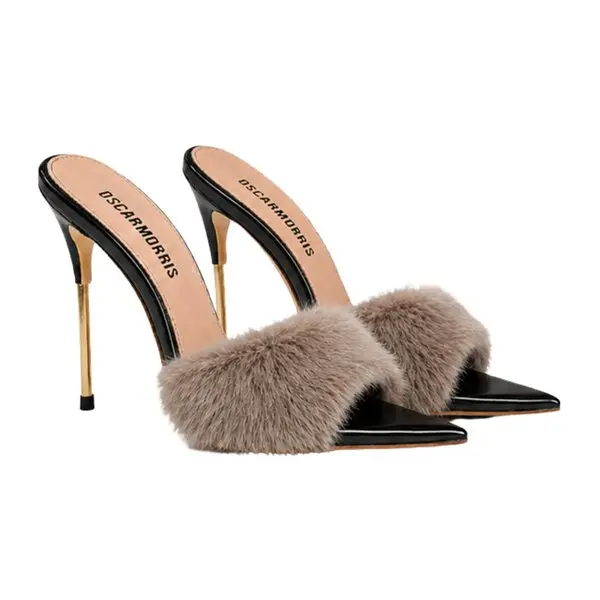 OSCARMORRIS Neutrals Carrie Fur Shoe - Beige