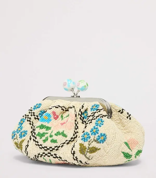 Max Mara Cotton Beaded Clutch Bag