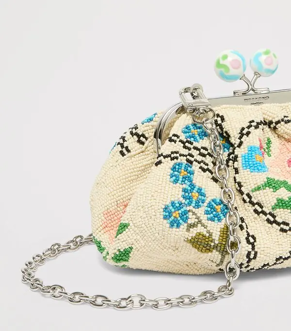 Max Mara Cotton Beaded Clutch Bag