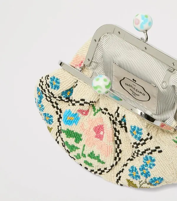 Max Mara Cotton Beaded Clutch Bag