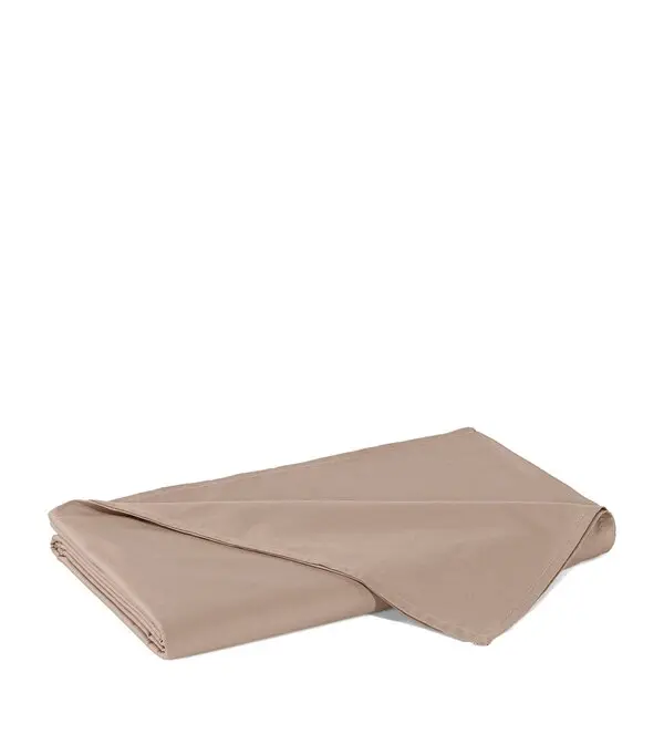 HAMAM Organic Cotton Sateen Core Super King Flat Sheet - Brown