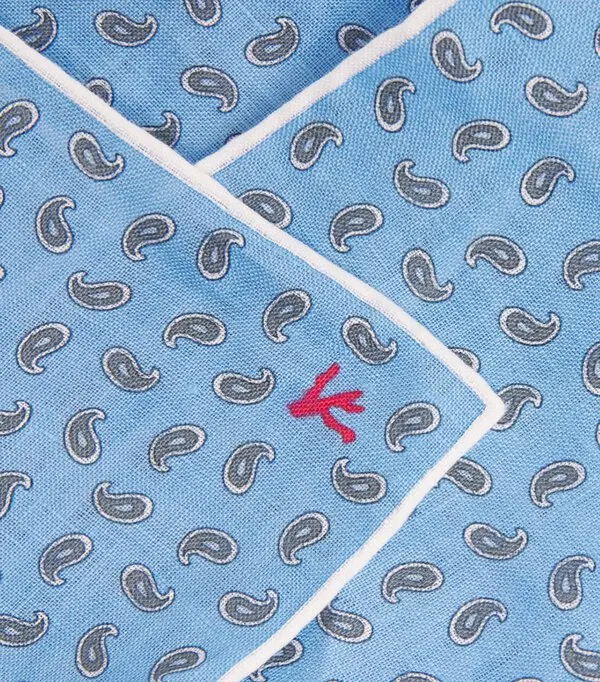 Isaia Silk Printed Pocket Square