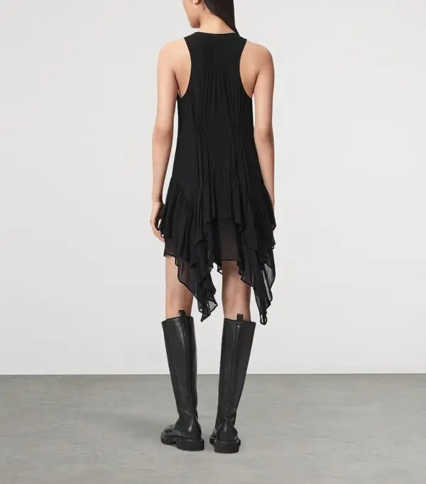 ALLSAINTS Asymmetric Tiered Midi Dress