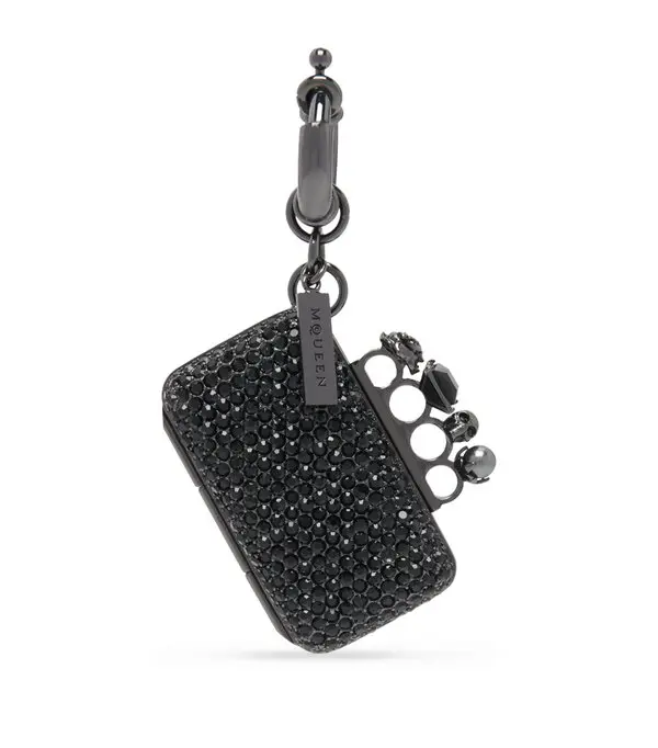 Alexander McQueen Embellished Knuckle Clutch Charm - Black