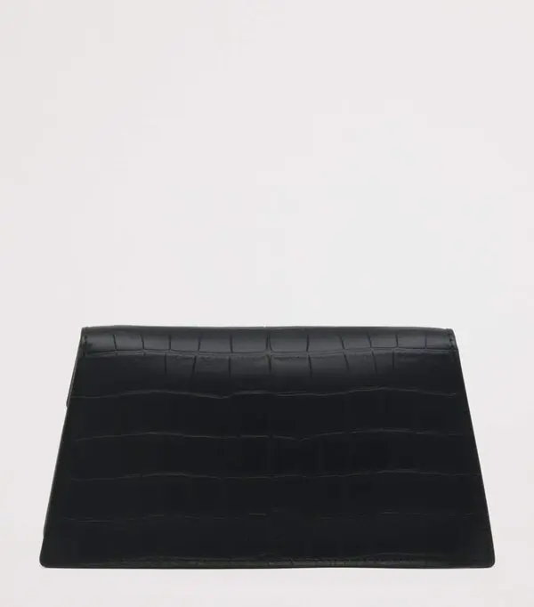 Alexander McQueen Mini Croc-embossed Skull Shoulder Bag - Black