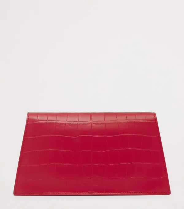 Alexander McQueen Mini Croc-embossed Skull Shoulder Bag - Red