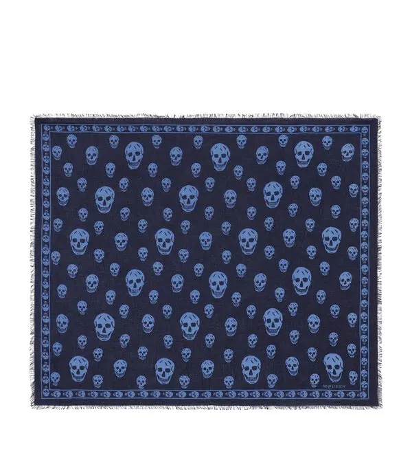 Alexander McQueen Modal-silk Skull Scarf - Blue