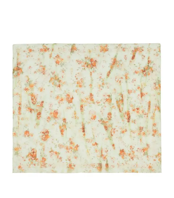 Alexander McQueen Silk Floral Skull Scarf - Green