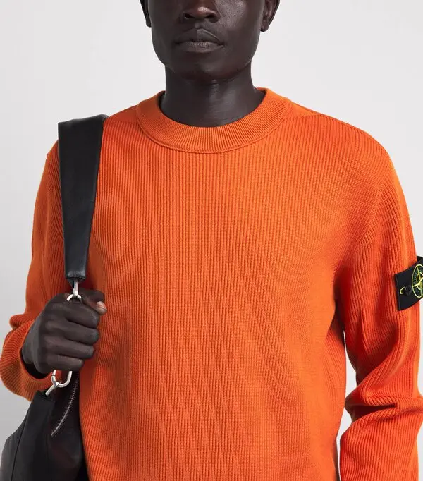 Stone Island Ribbed Compass Patch Sweatshirt