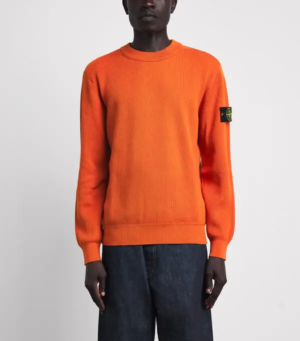 Stone Island Ribbed Compass Patch Sweatshirt