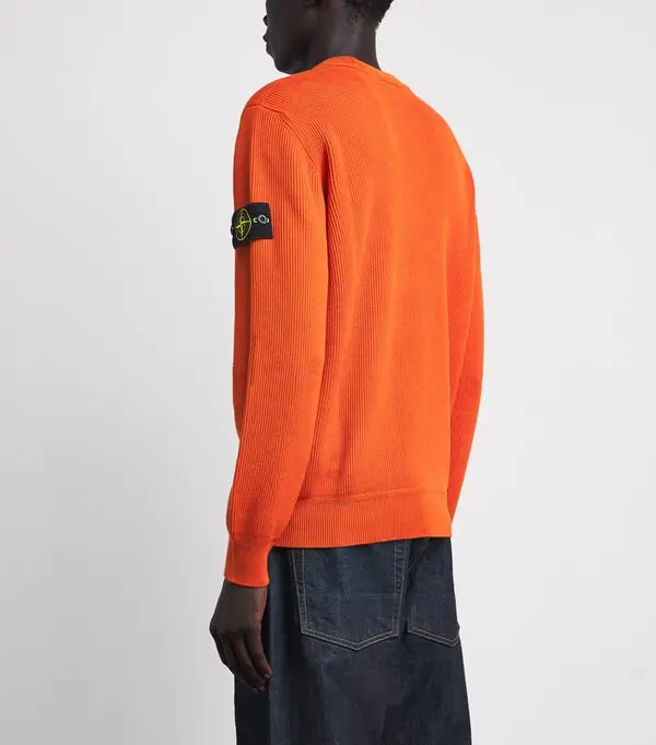 Stone Island Ribbed Compass Patch Sweatshirt