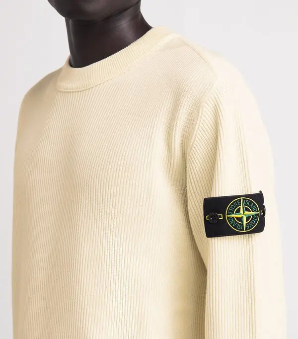 Stone Island Ribbed Compass Patch Sweatshirt