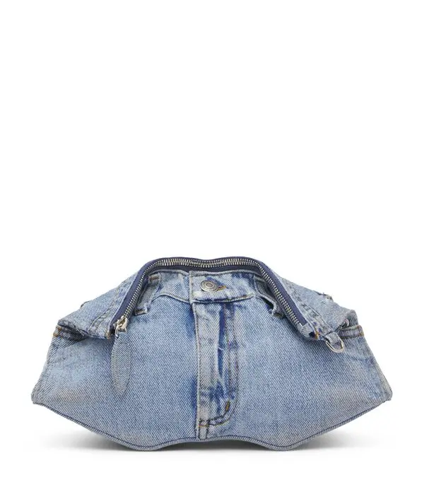 Alexander McQueen Denim Manta Pouch