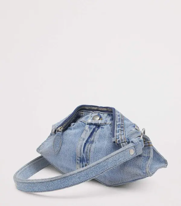 Alexander McQueen Denim Manta Pouch