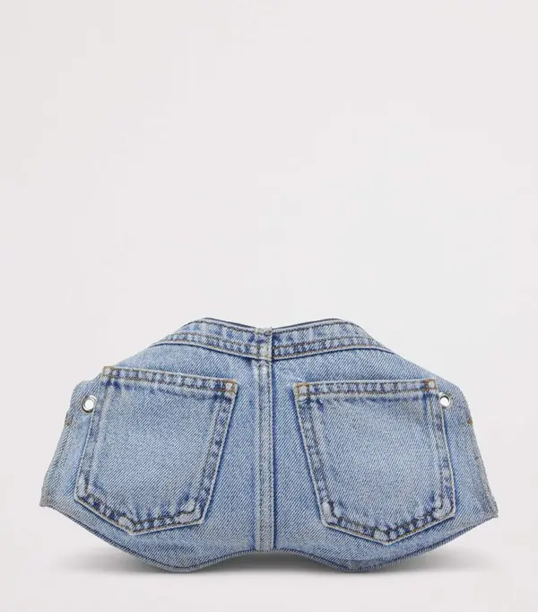 Alexander McQueen Denim Manta Pouch