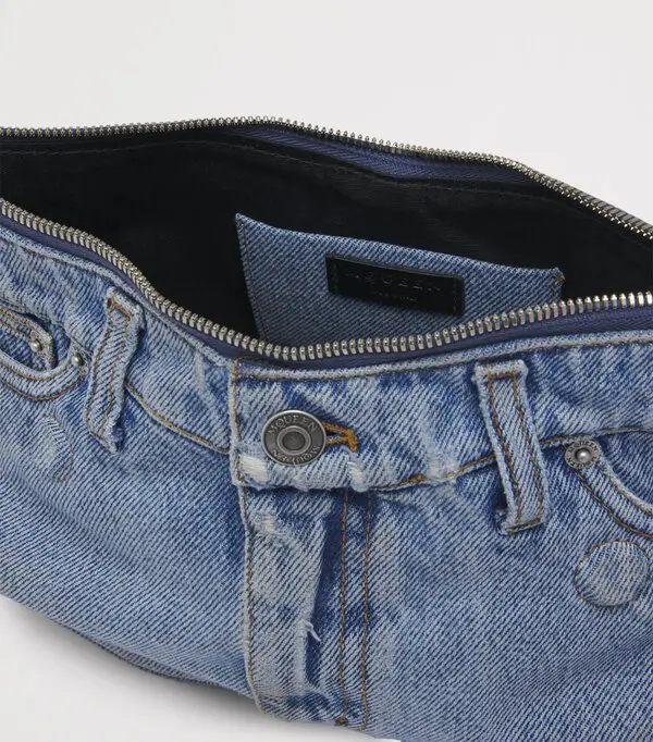 Alexander McQueen Denim Manta Pouch