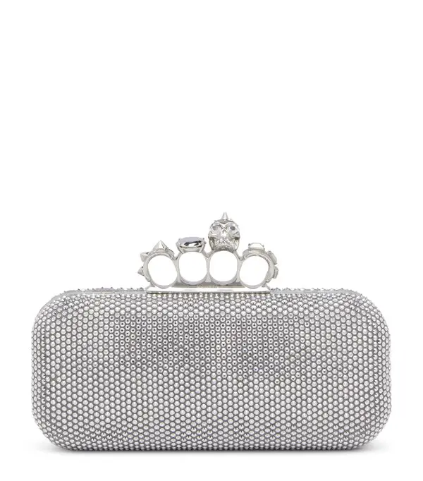 Alexander McQueen Skull Four-ring Clutch Bag - Silver
