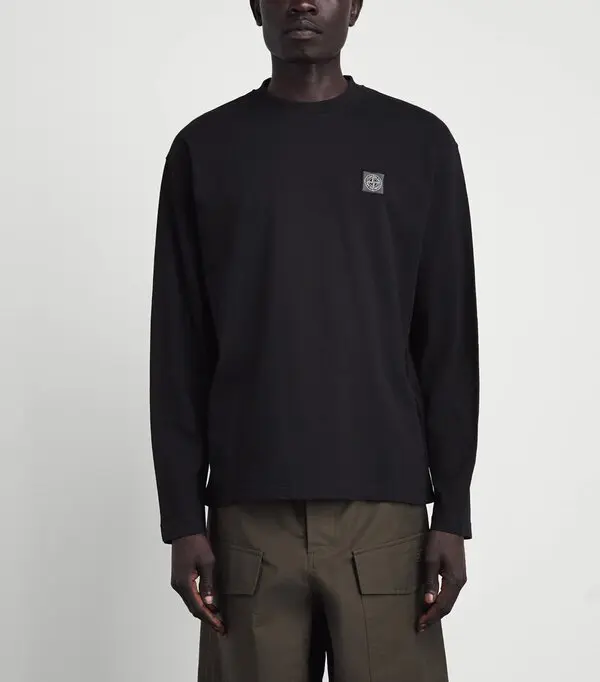 Stone Island Compass Slim Long-sleeve T-shirt - Black