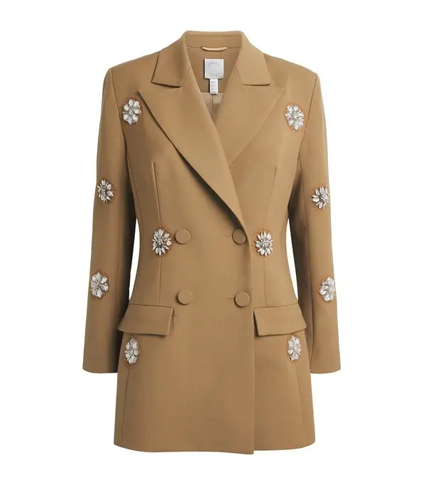 Huishan Zhang Wool Embellished Double-breasted Blazer