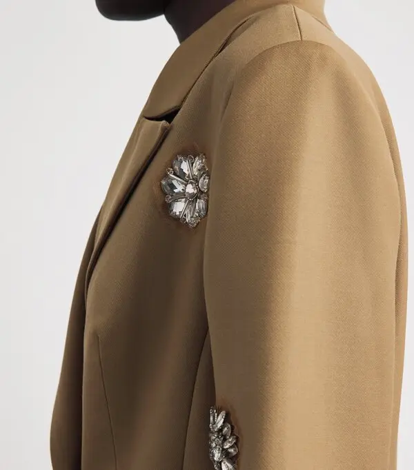 Huishan Zhang Wool Embellished Double-breasted Blazer