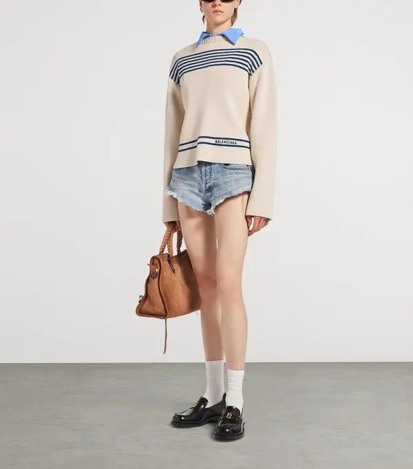 Balenciaga Distressed Denim Shorts