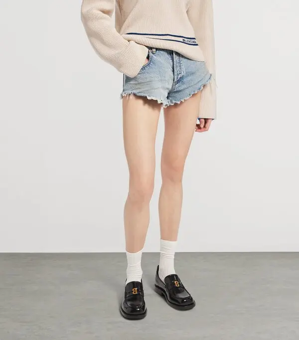 Balenciaga Distressed Denim Shorts