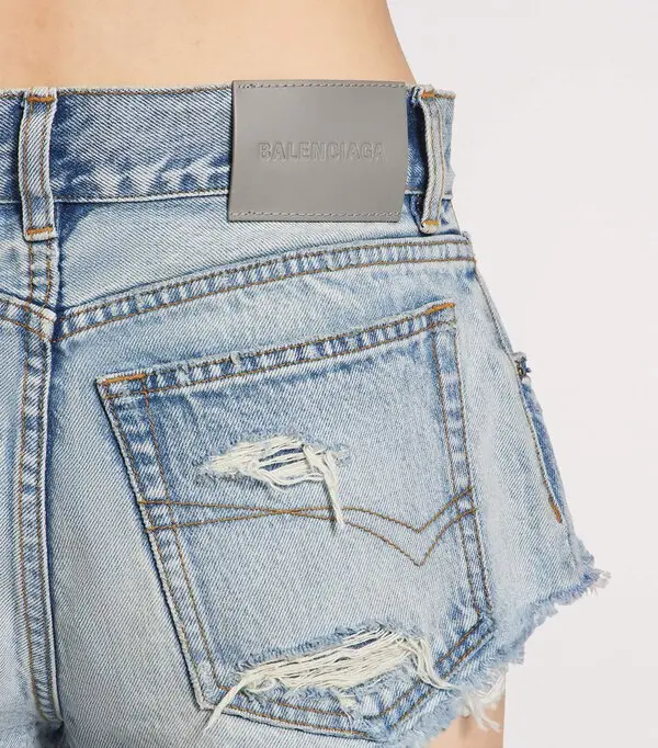 Balenciaga Distressed Denim Shorts