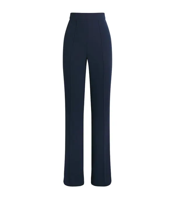 EDELINE LEE Pleated Averill Slim Trousers - Navy