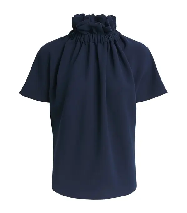 EDELINE LEE Ruff Blouse - Navy
