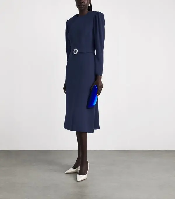 EDELINE LEE Belted A-line Midi Dress